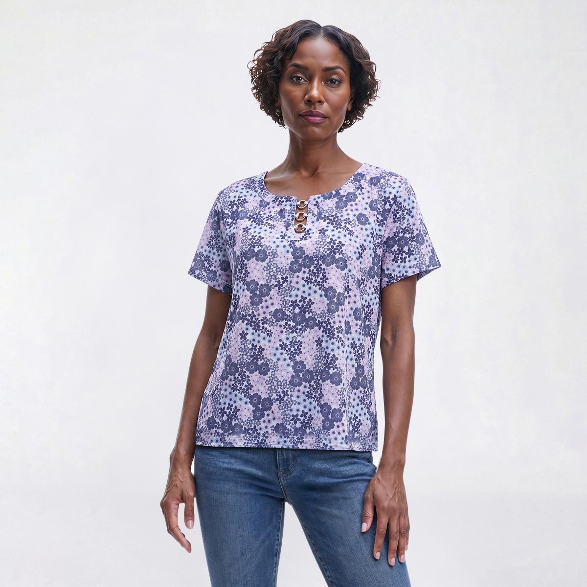 Click here for Petite Preswick & Moore(R) Short Sleeve Ditsy Flor... prices